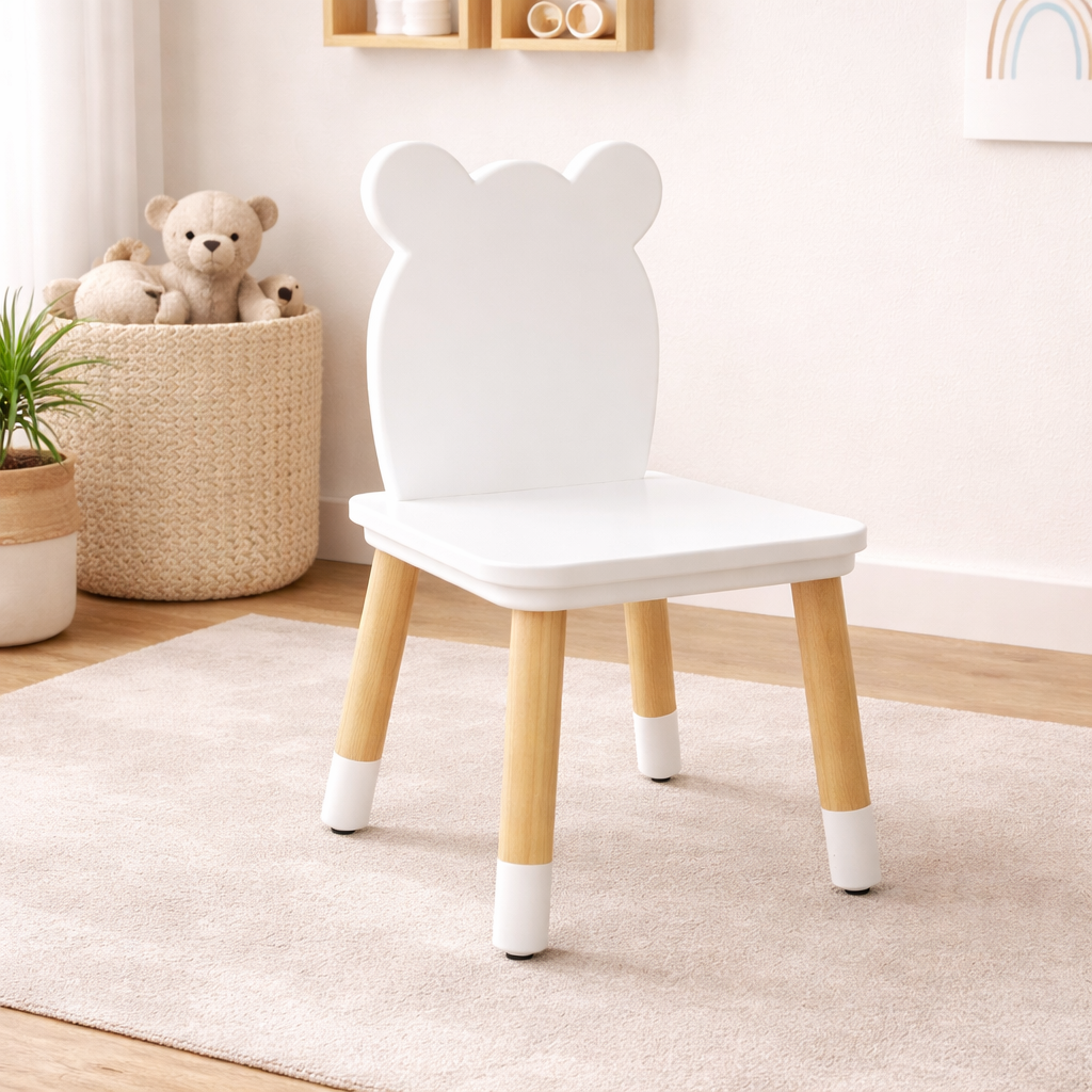 White Kids Bear Chair - Wood Design Vanity Lebanon | Wood Concepts